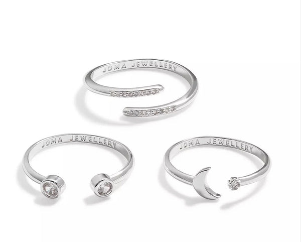 Joma Jewellery Stacks of Style Rings - Silver & Moon – The Lovely Room